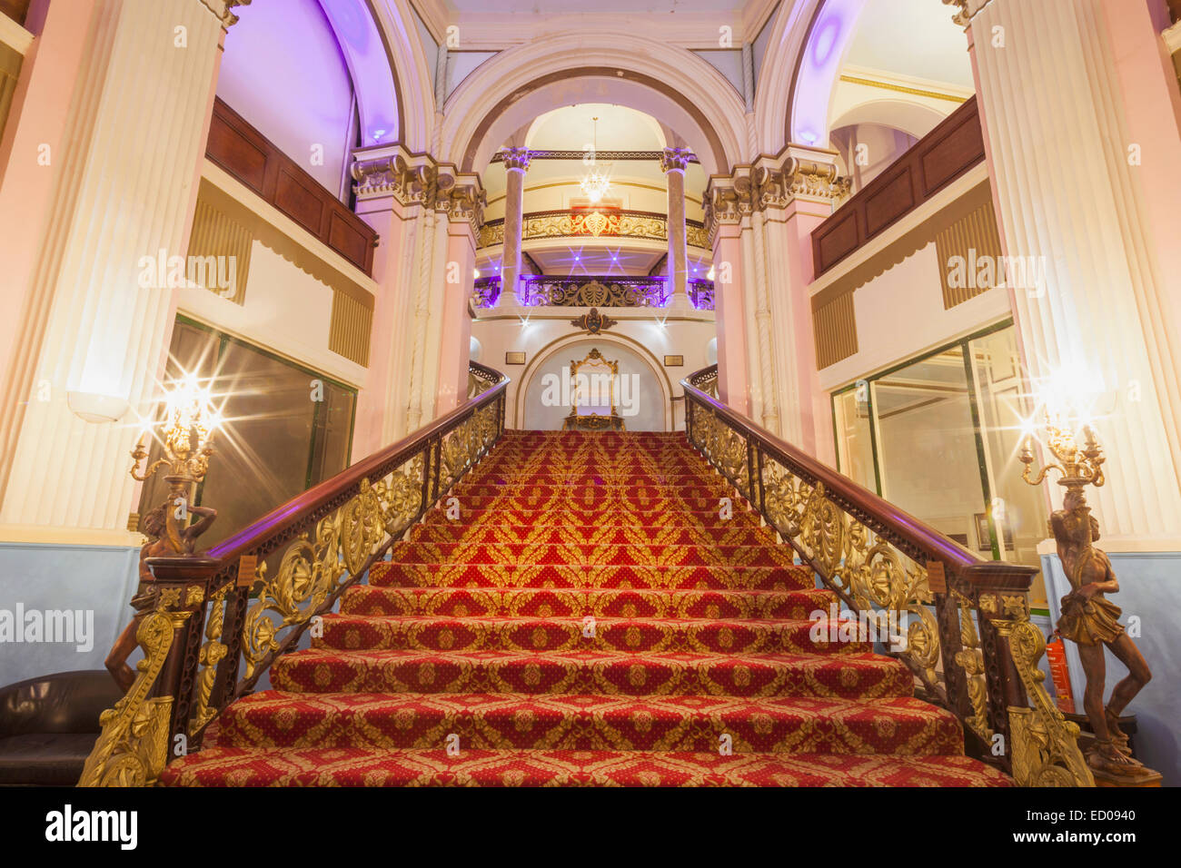 England, Yorkshire, Scarborough, The Grand Hotel, Interior View and The ...