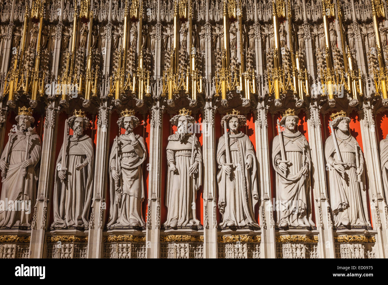 England, Yorkshire, York, York Minster, The Quire Screen depicting ...