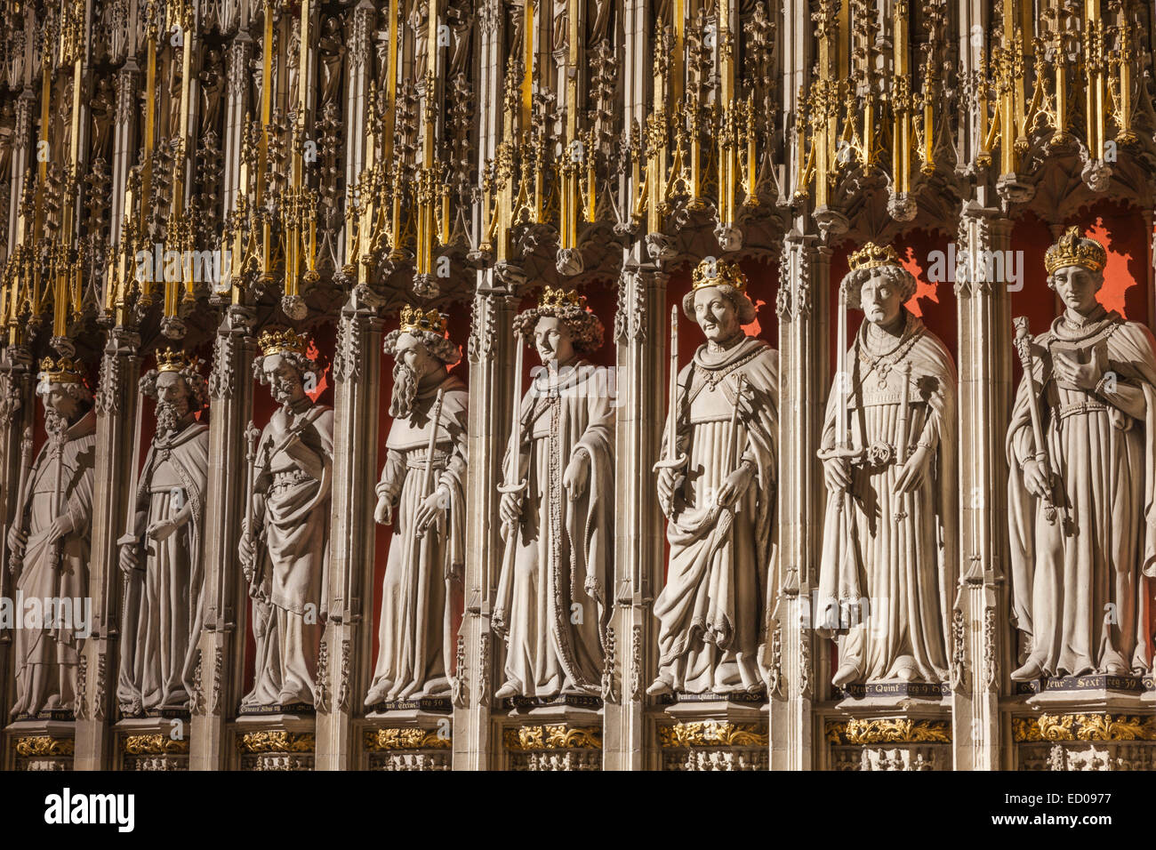 England, Yorkshire, York, York Minster, The Quire Screen depicting ...