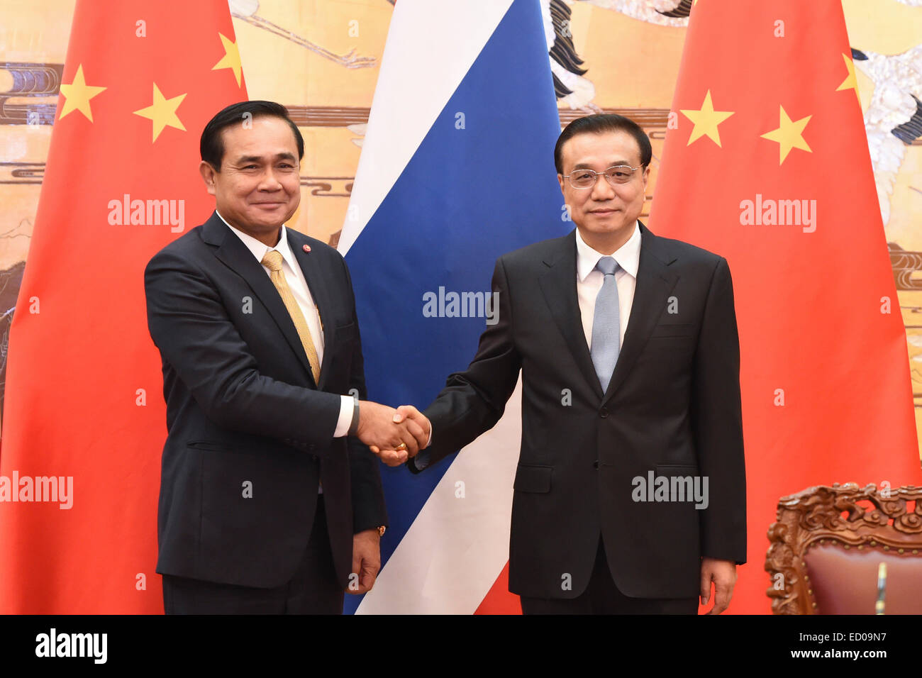 Beijing, China. 22nd Dec, 2014. Li Keqiang meeting with Thai prime ...