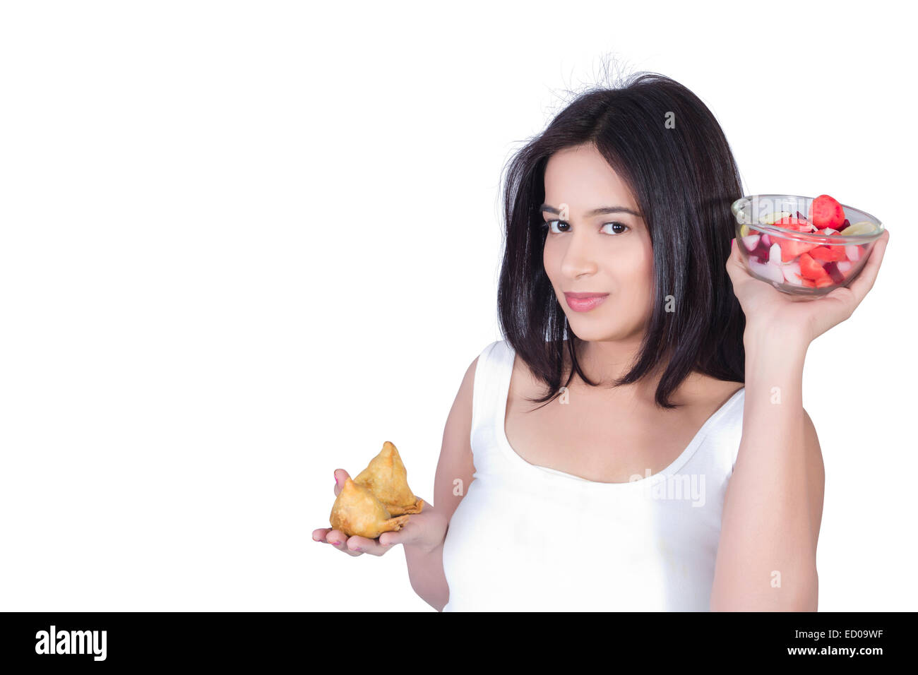 1 indian Beautiful lady Dieting Stock Photo - Alamy