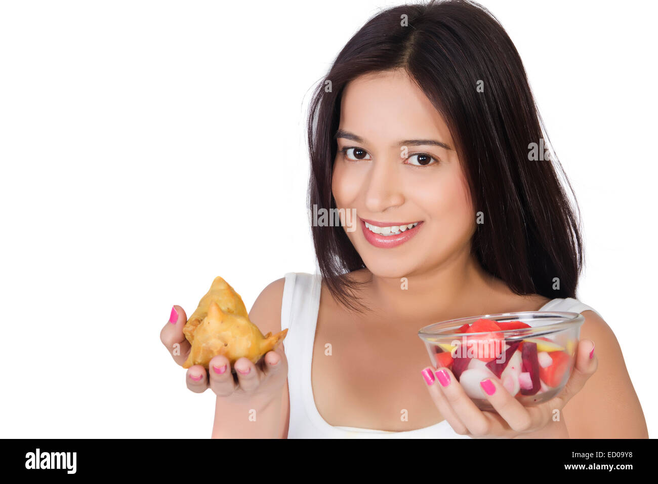 1 indian Beautiful lady Dieting Stock Photo - Alamy
