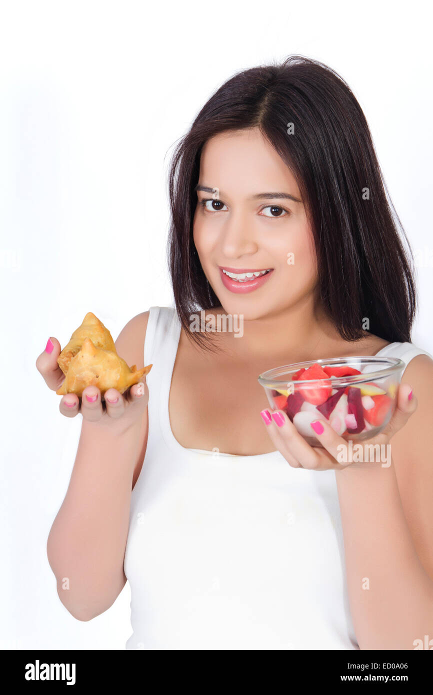 1 indian Beautiful lady Dieting Stock Photo - Alamy