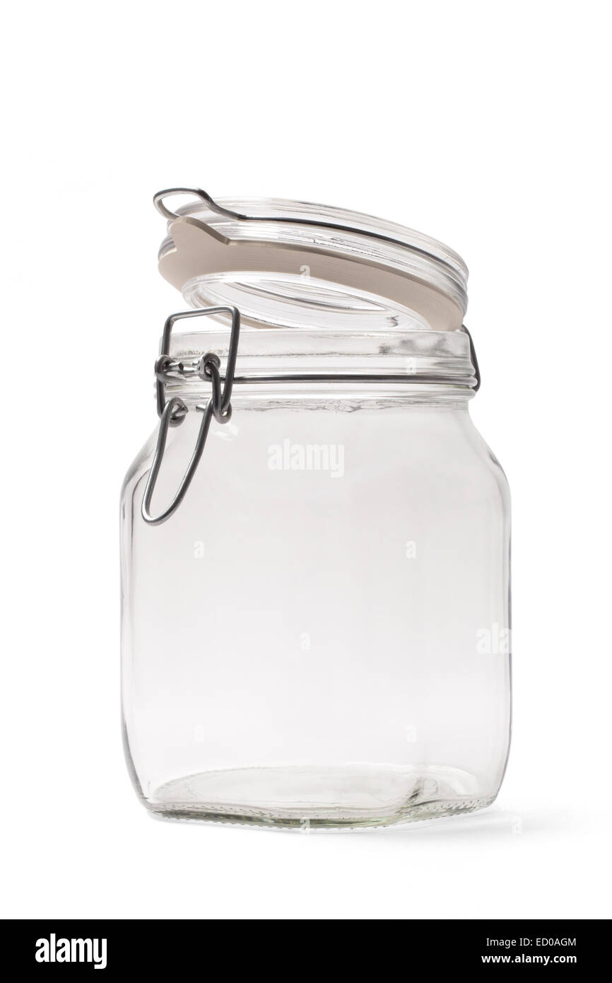 Empty clean jar with clipping path, isolated on white background Stock ...