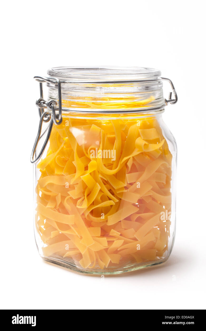 Typical italian food pasta in a jar isolated on white Stock Photo - Alamy