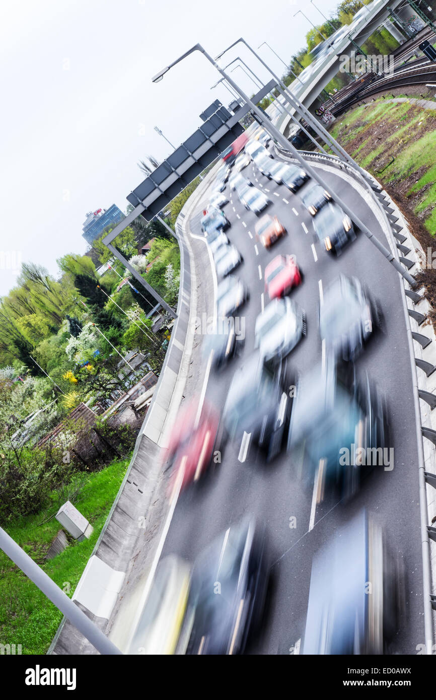 highway in berlin on rush hour time Stock Photo - Alamy