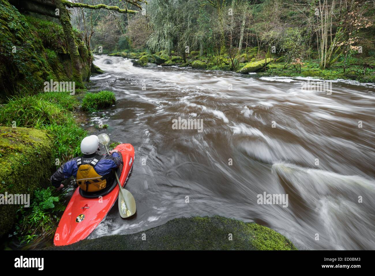 France, Morbihan, Le Faouet, kayak on the Elle river Stock Photo - Alamy