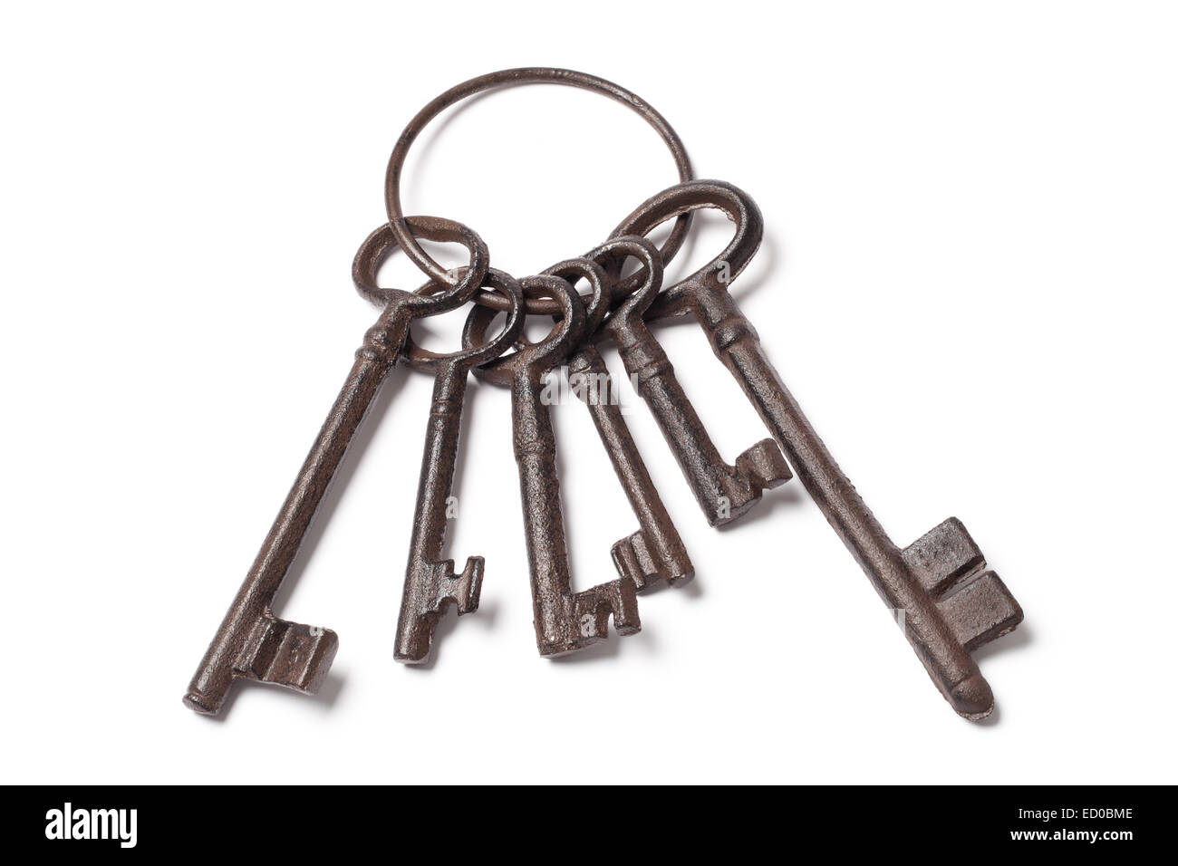 Photo of old rusty keys isolated on white Stock Photo - Alamy