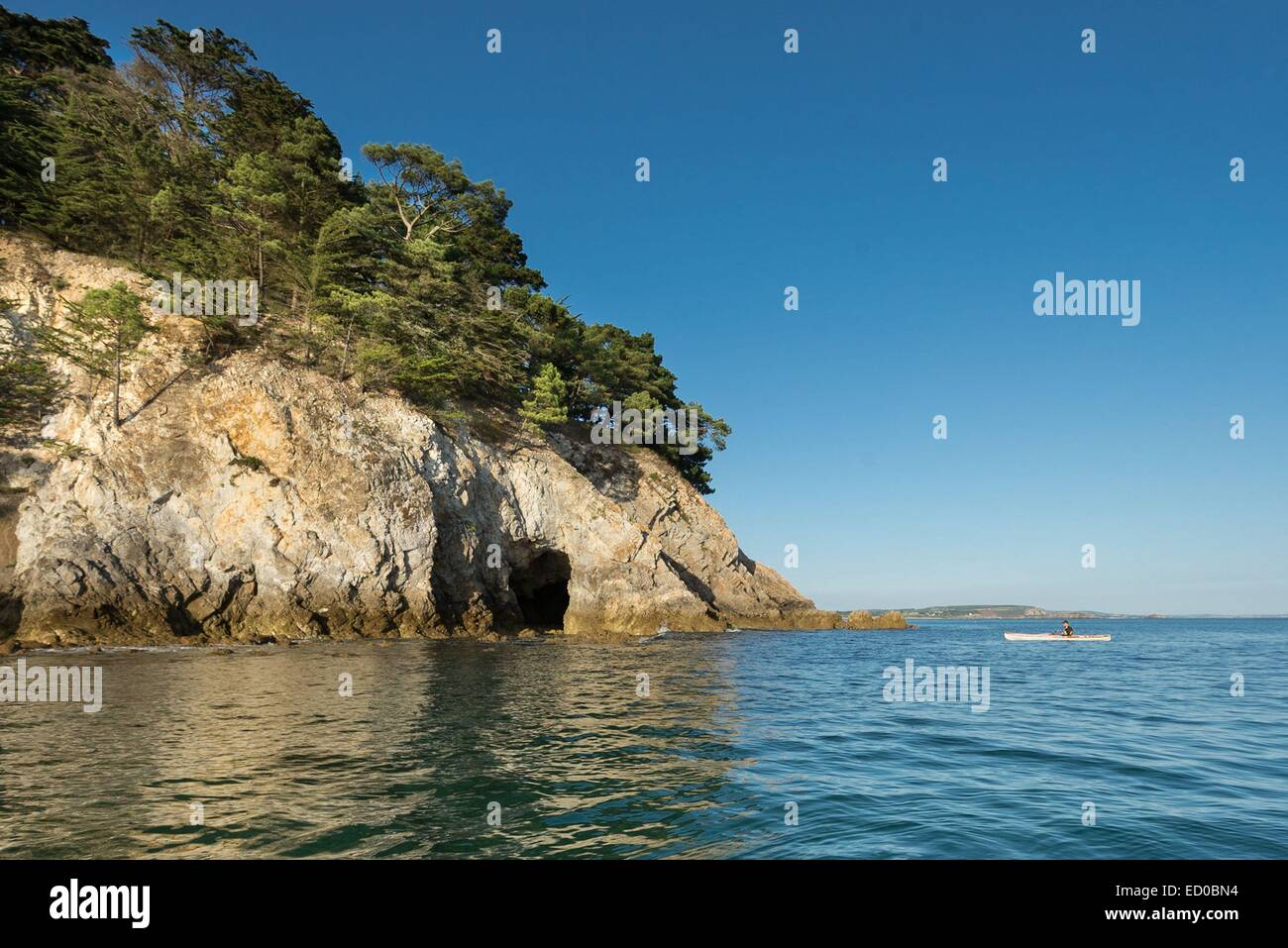 France, Finistere, Crozon, kayak in the Crozon Peninsula Stock Photo ...