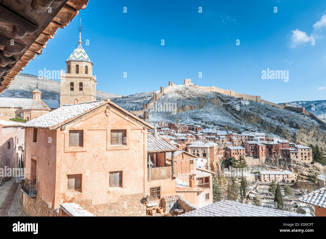 Spain, Aragon, Teruel Province, Albarracin, Medieval walled town Stock ...
