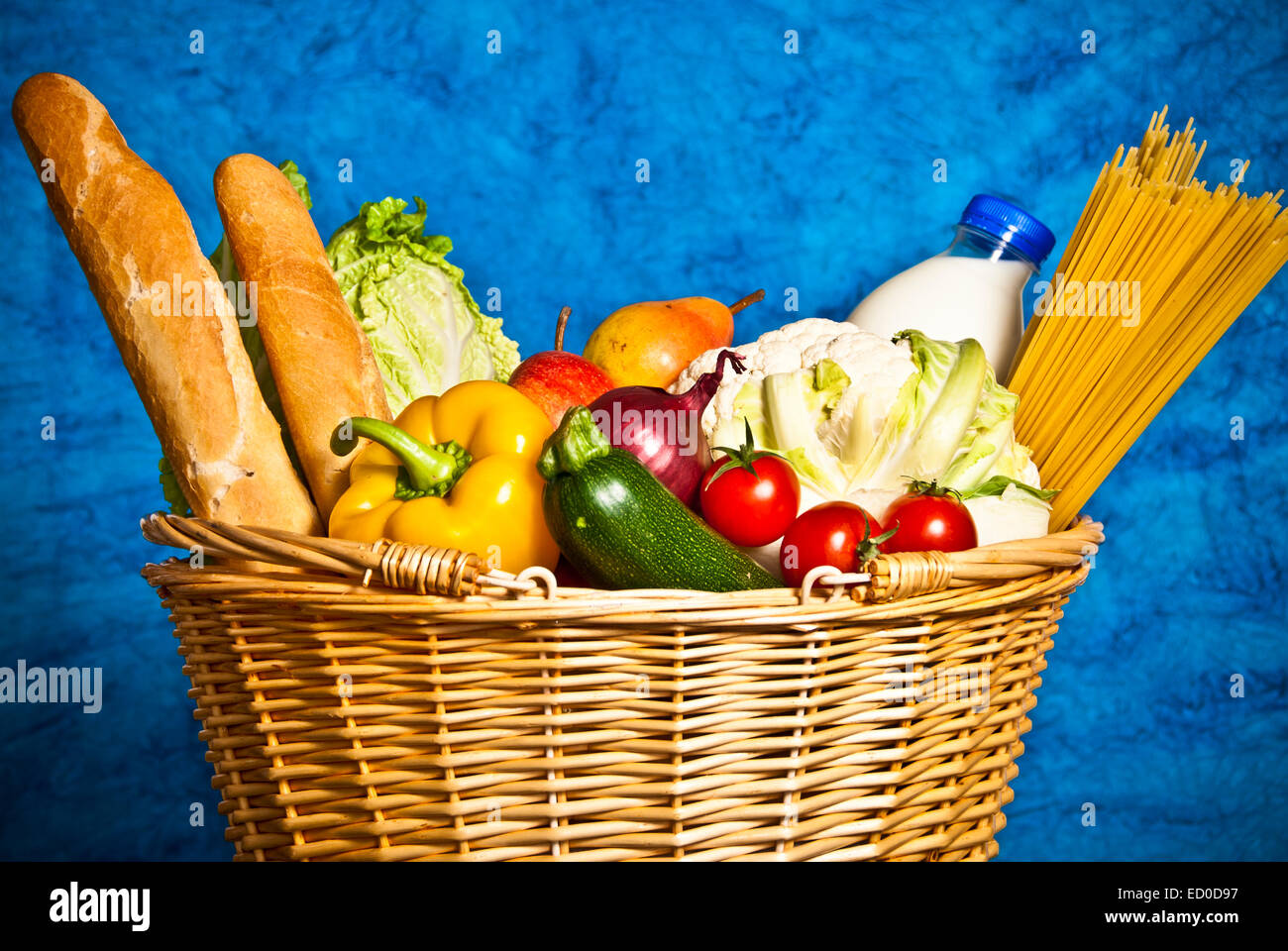 Groceries in shopping basket hi-res stock photography and images - Alamy
