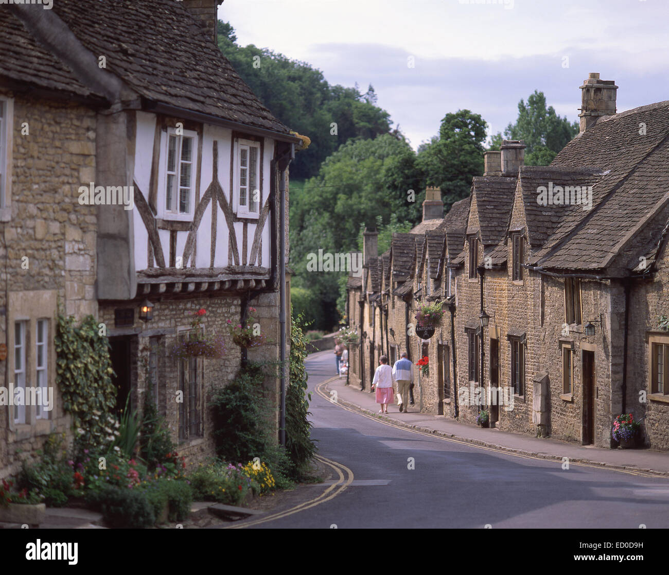 The Street from Market Square, Castle Combe, Wiltshire, England, United ...