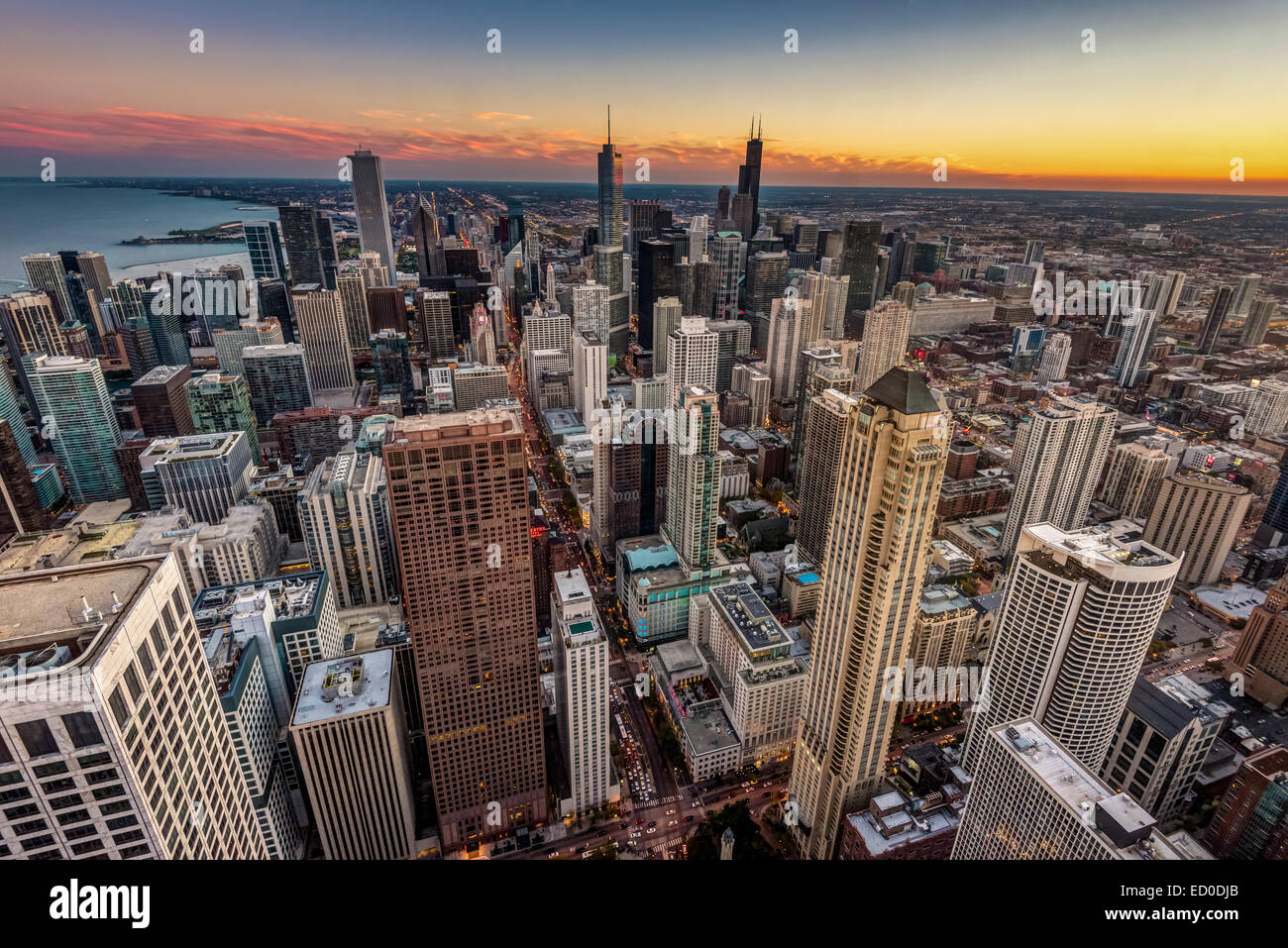 Aerial cityscape, Chicago, Illinois, USA Stock Photo - Alamy