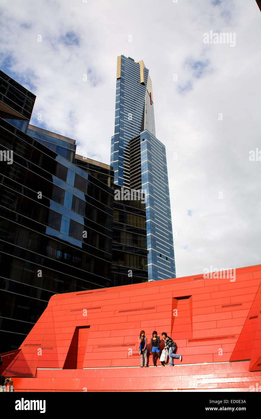 Red steps amphitheatre at Southbank Melbourne Victoria Australia Stock ...