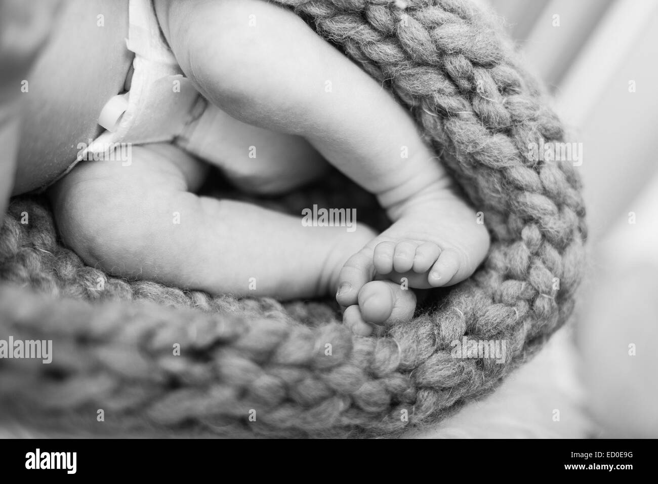 Close-up of a newborn baby's legs Stock Photo - Alamy