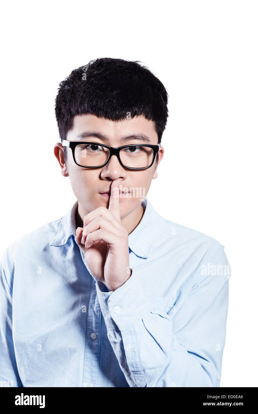 Finger on lips hi-res stock photography and images - Alamy