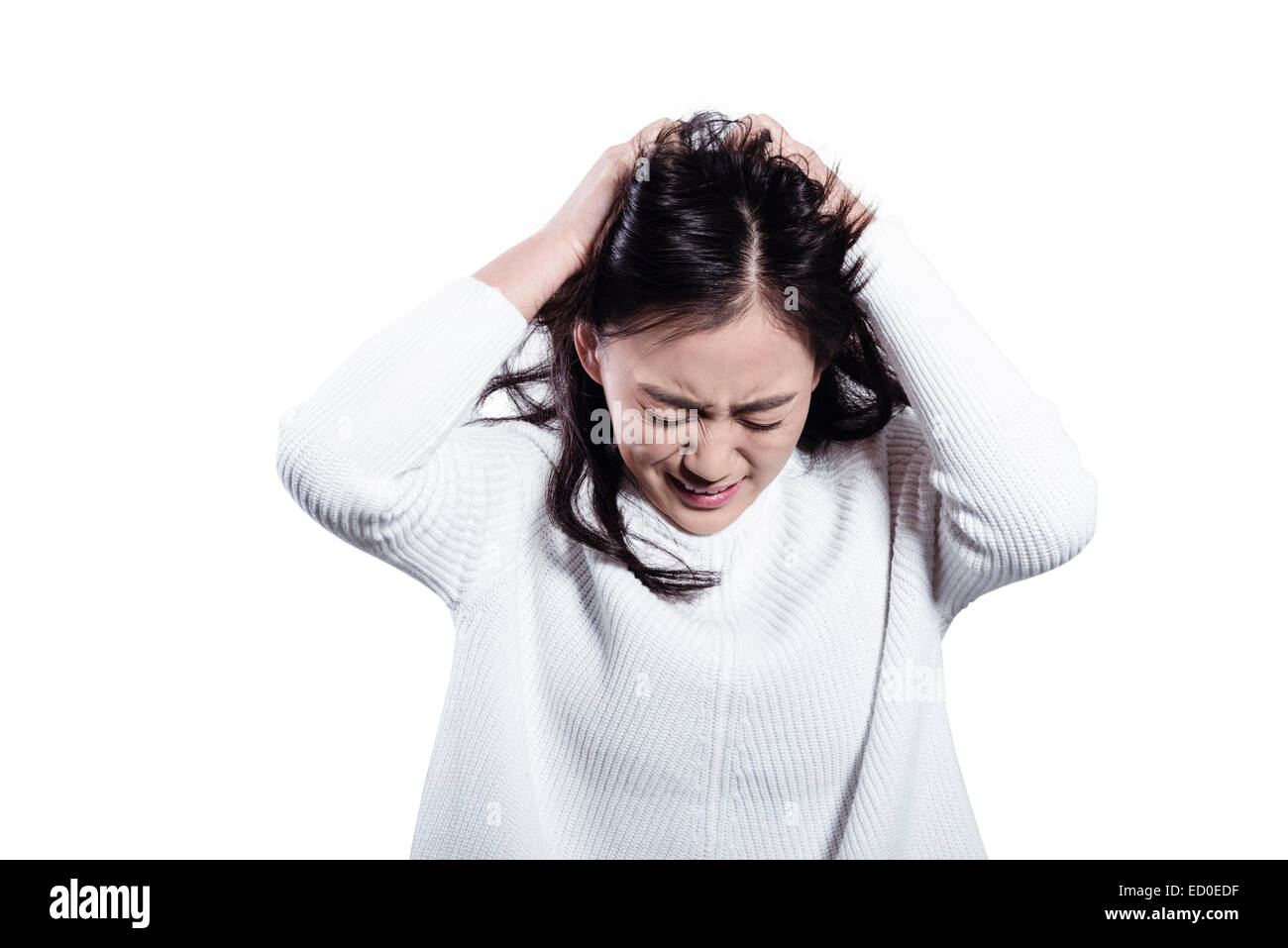 Portrait of young woman freaking out Stock Photo - Alamy