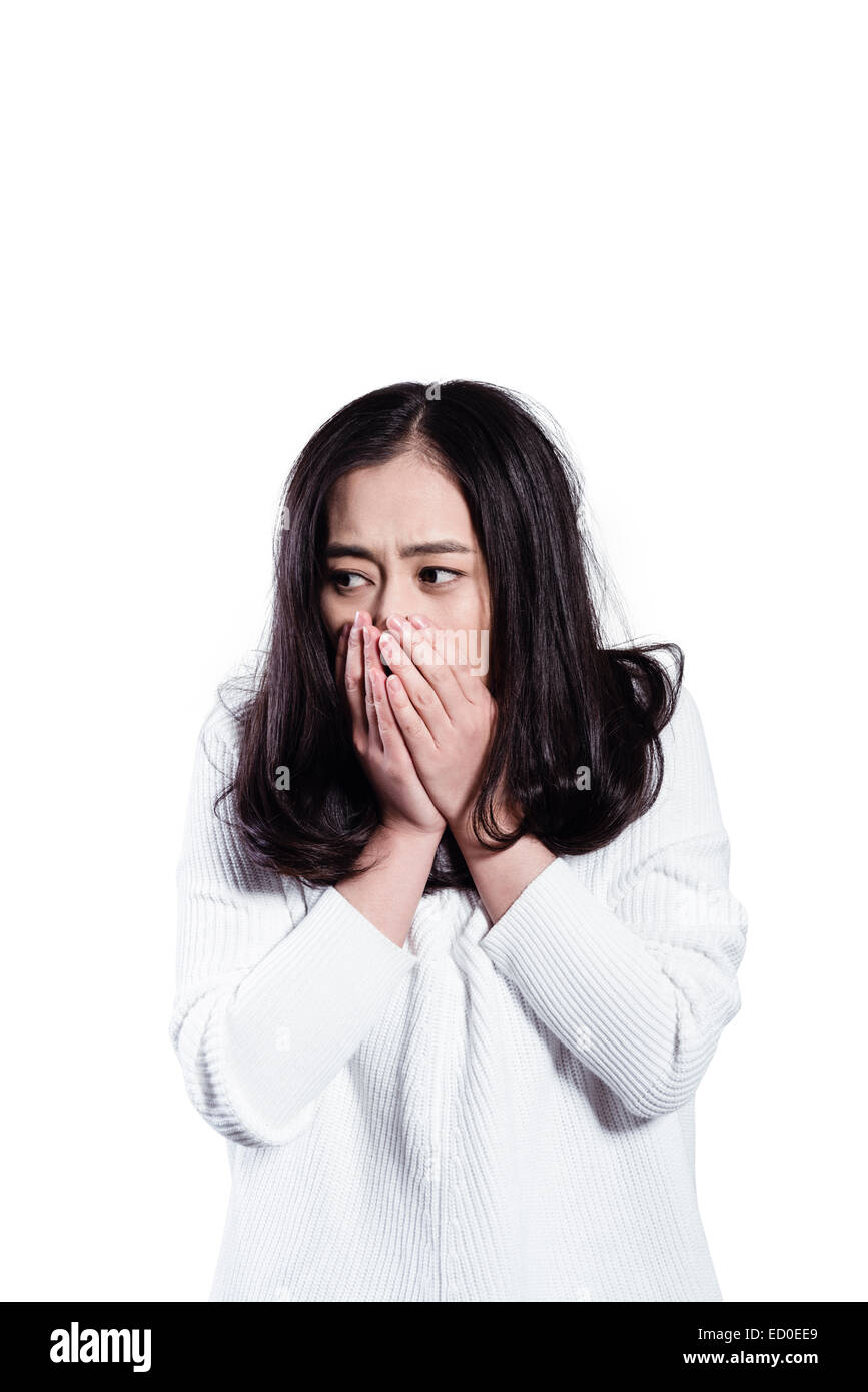 Scared white woman hi-res stock photography and images - Alamy