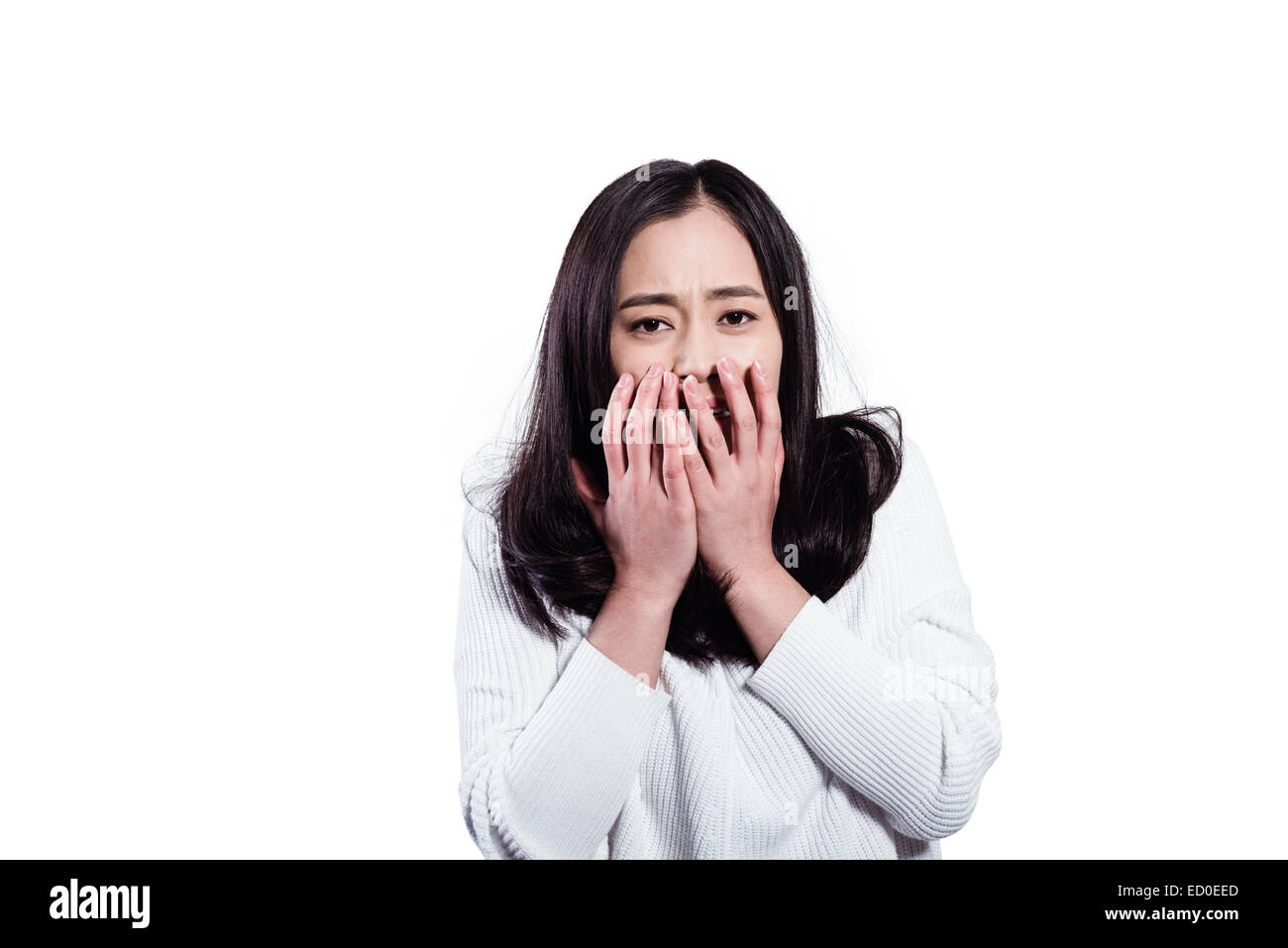 Scared hands up hi-res stock photography and images - Alamy