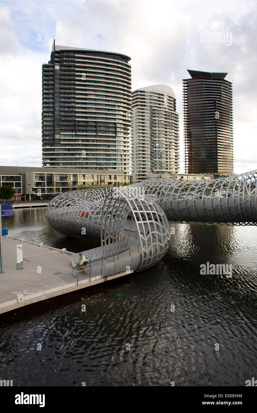 The sculptural and aesthetically pleasing Webb Bridge crossing the ...