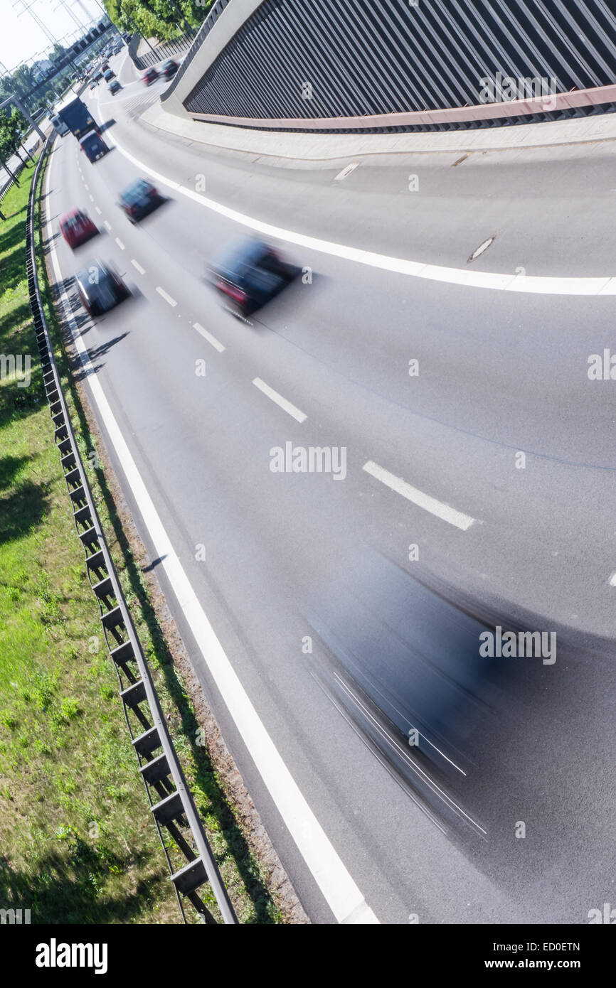 fast cars on highway in summer time Stock Photo - Alamy