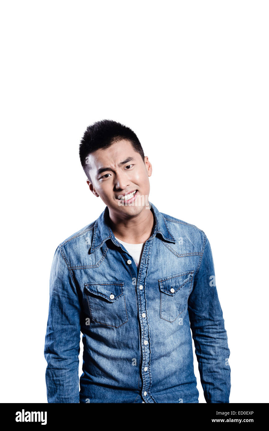 Portrait of angry young man Stock Photo - Alamy