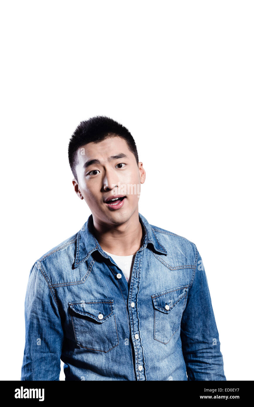 Portrait of angry young man Stock Photo - Alamy