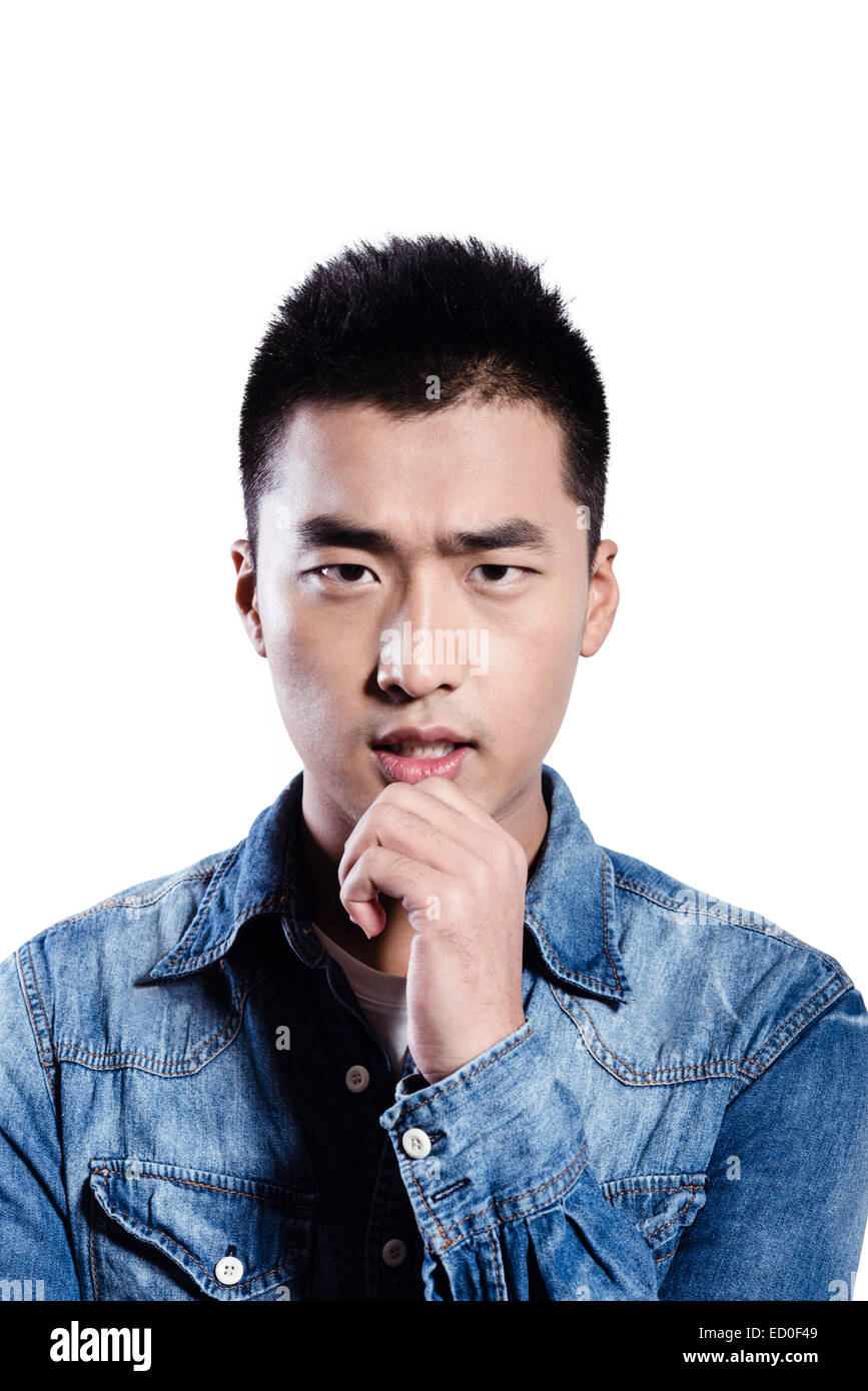 One young man suspicious hi-res stock photography and images - Alamy