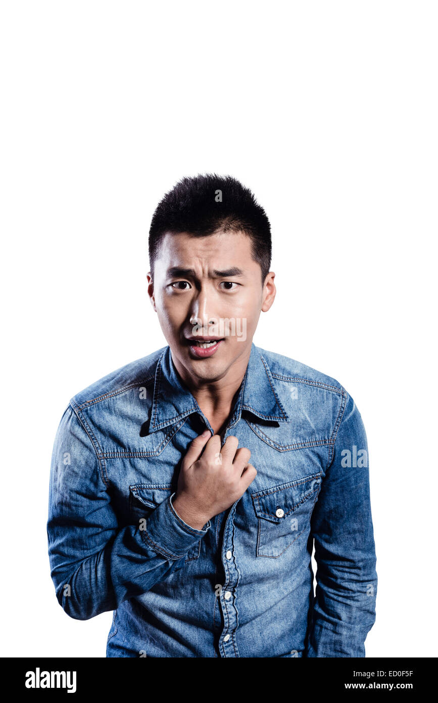 Portrait of frustrated young man Stock Photo - Alamy