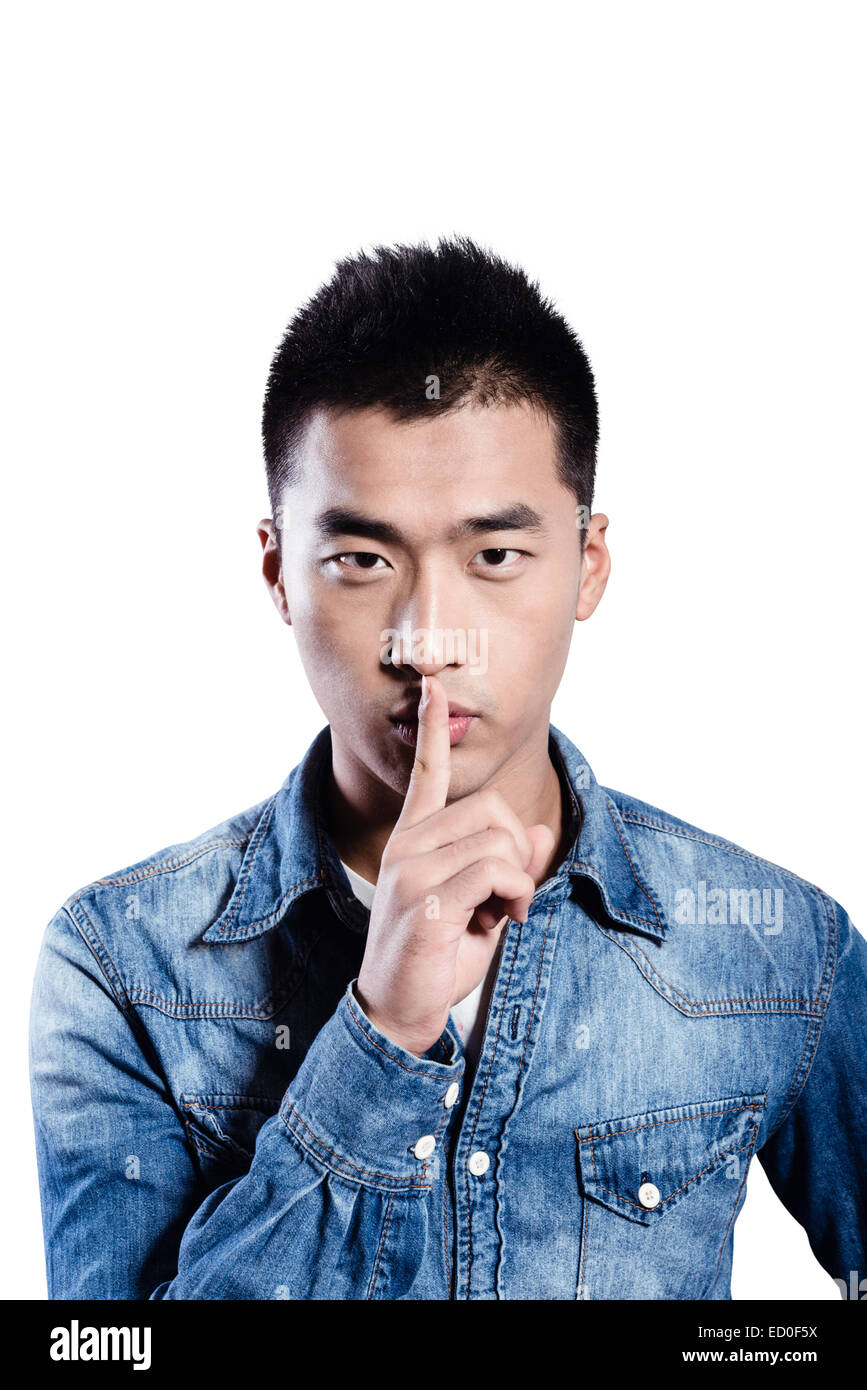 Finger on lips hi-res stock photography and images - Alamy