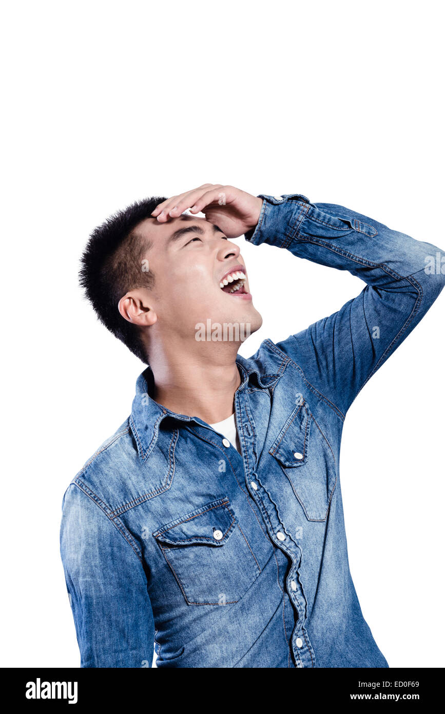 Studio portrait young man laughing hi-res stock photography and images ...
