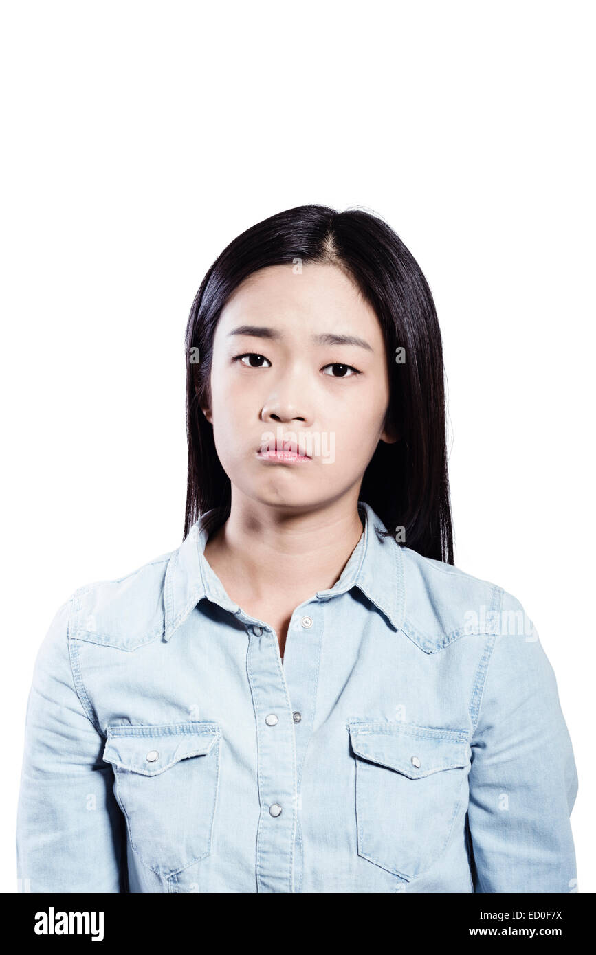 Portrait of disappointed young woman Stock Photo - Alamy