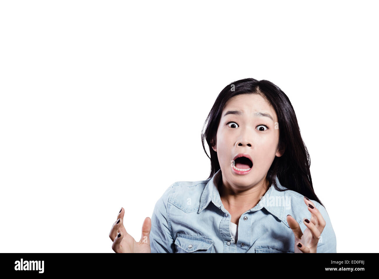 Woman portrait shock in hi-res stock photography and images - Alamy