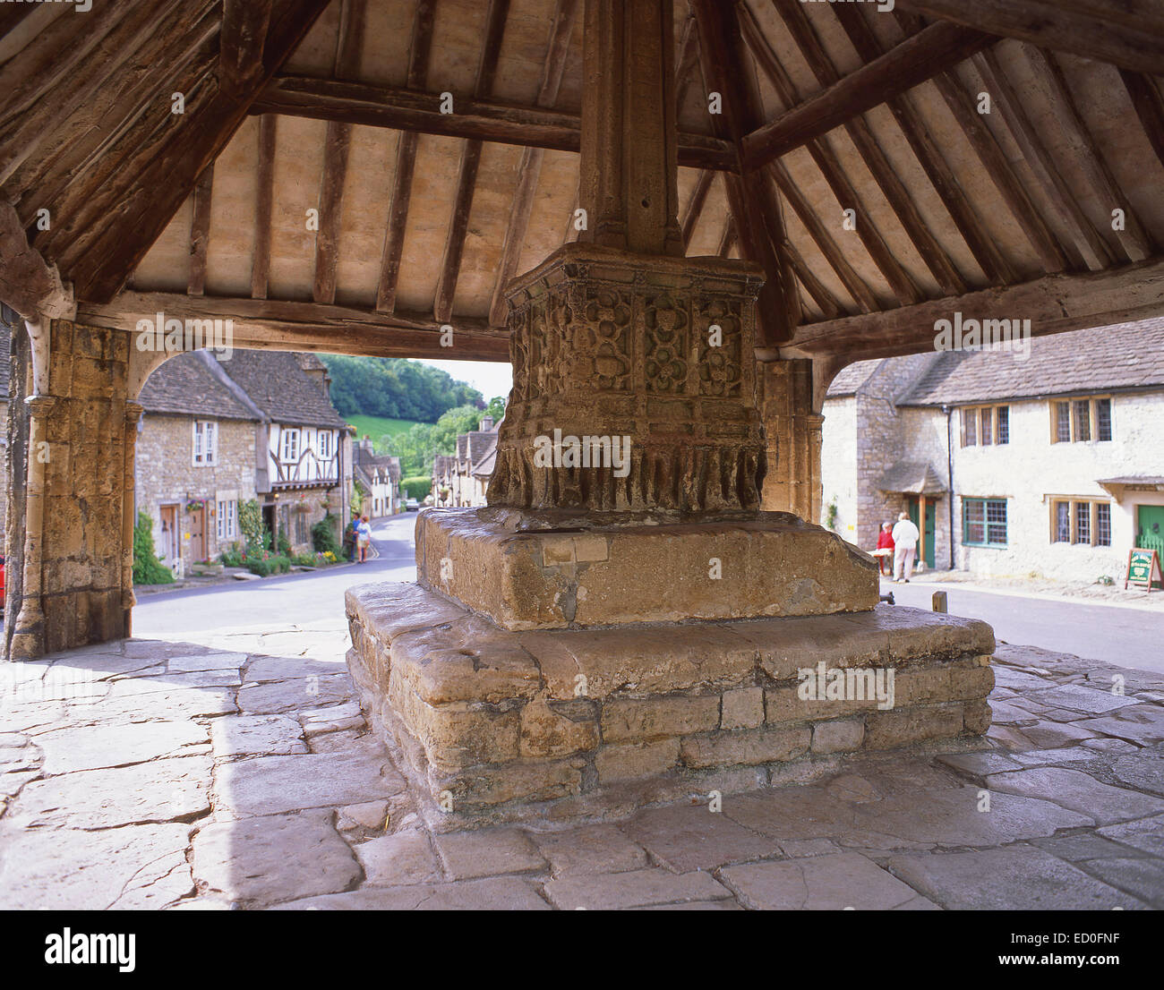 The 14th century Market Cross, Castle Combe, Wiltshire, England, United ...