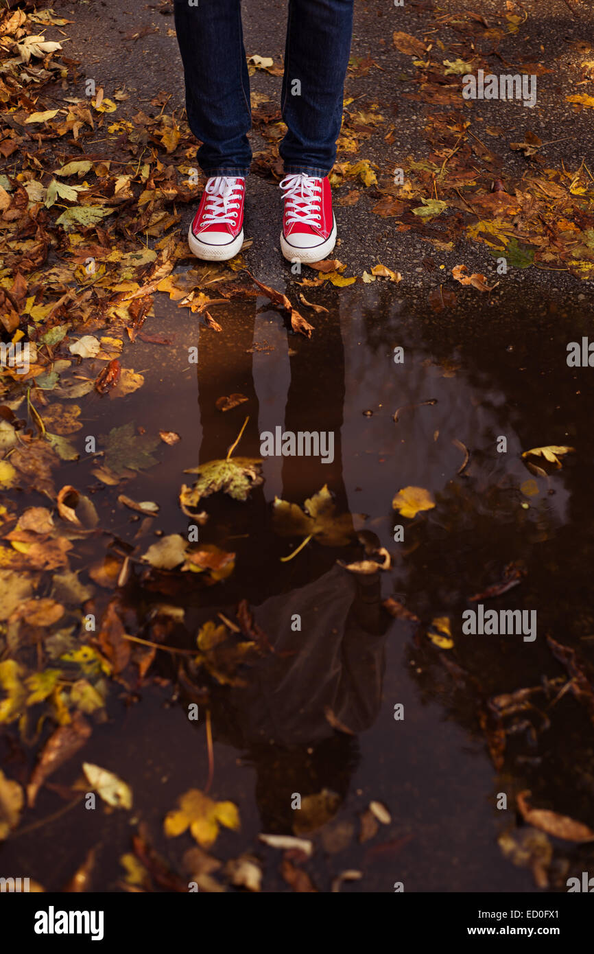 Woman feet wet puddle hi-res stock photography and images - Alamy