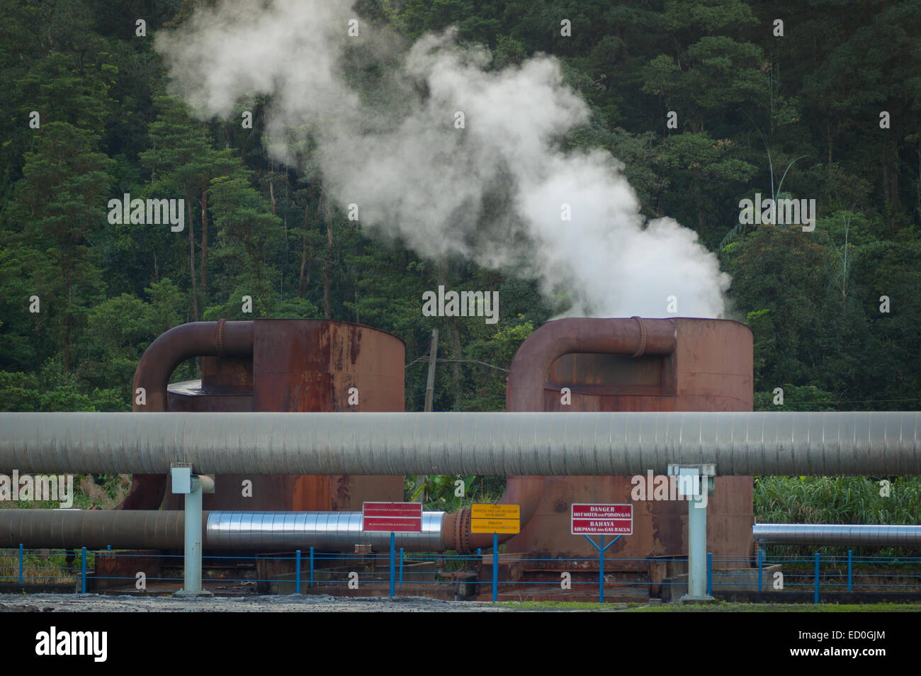 Chevron facility on its geothermal operation in Mount Salak area, West ...