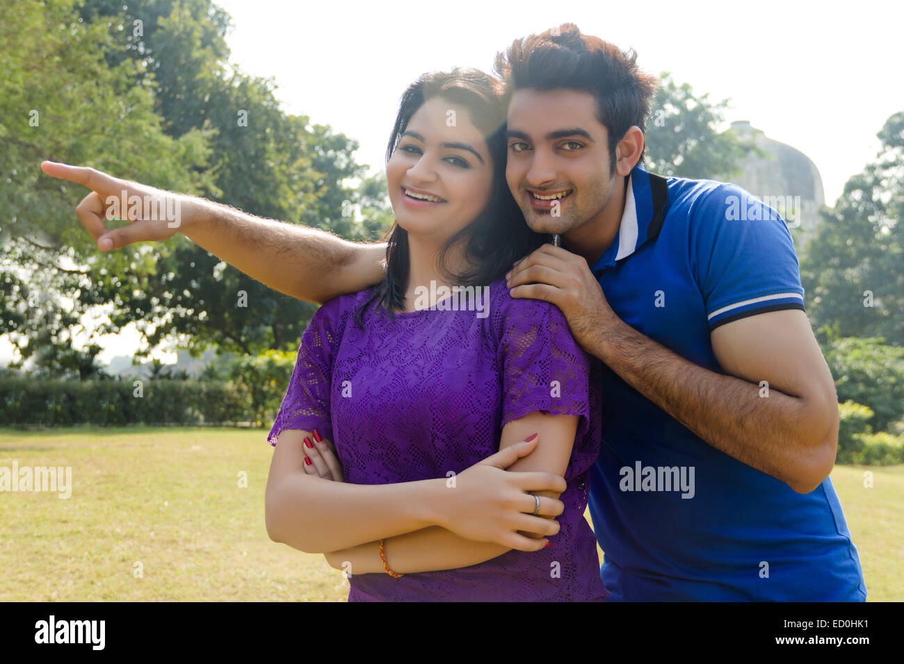 Indian couples enjoy in park hi-res stock photography and images - Alamy