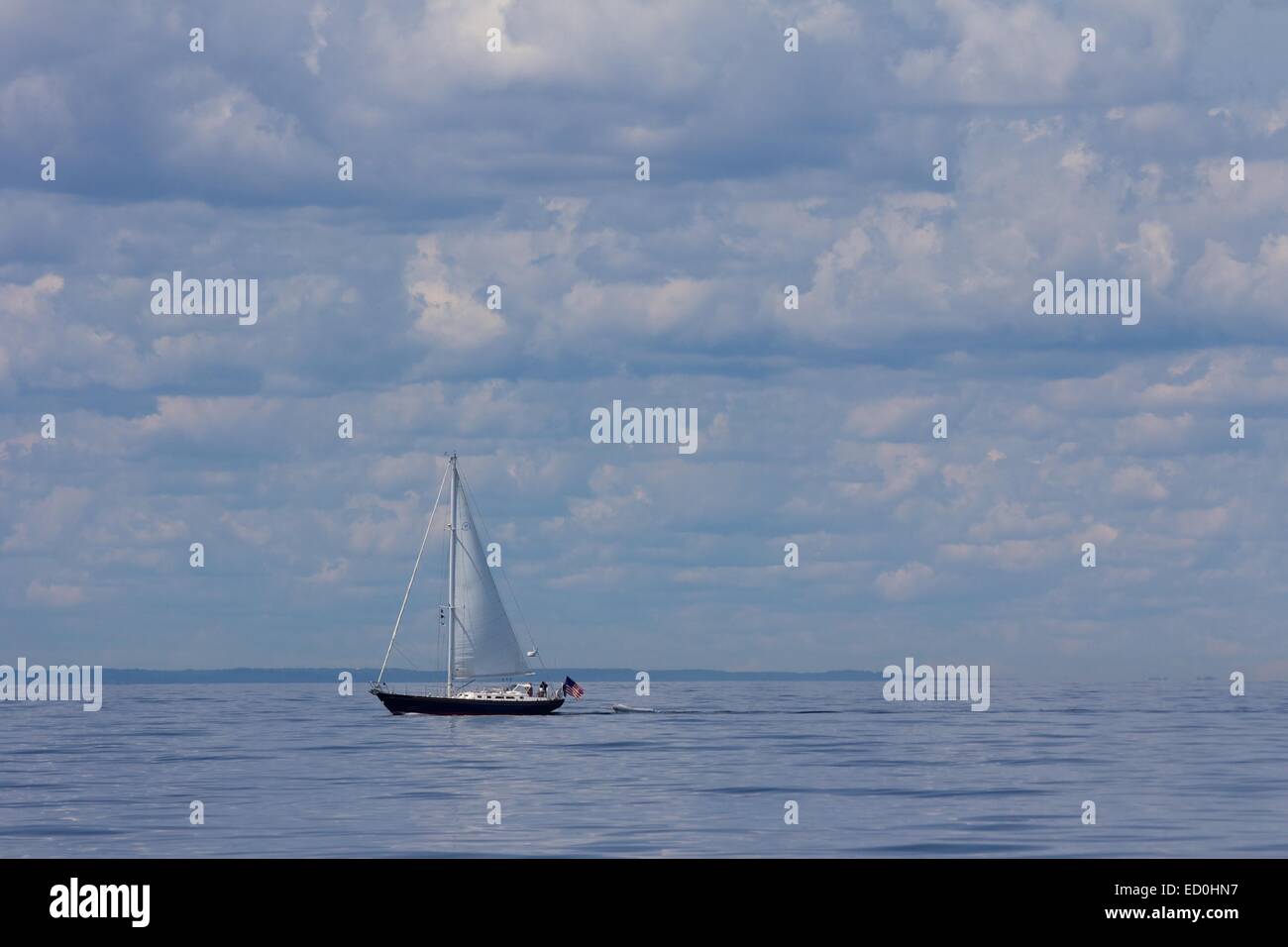A lone yacht in Cape Cod Bay Stock Photo - Alamy