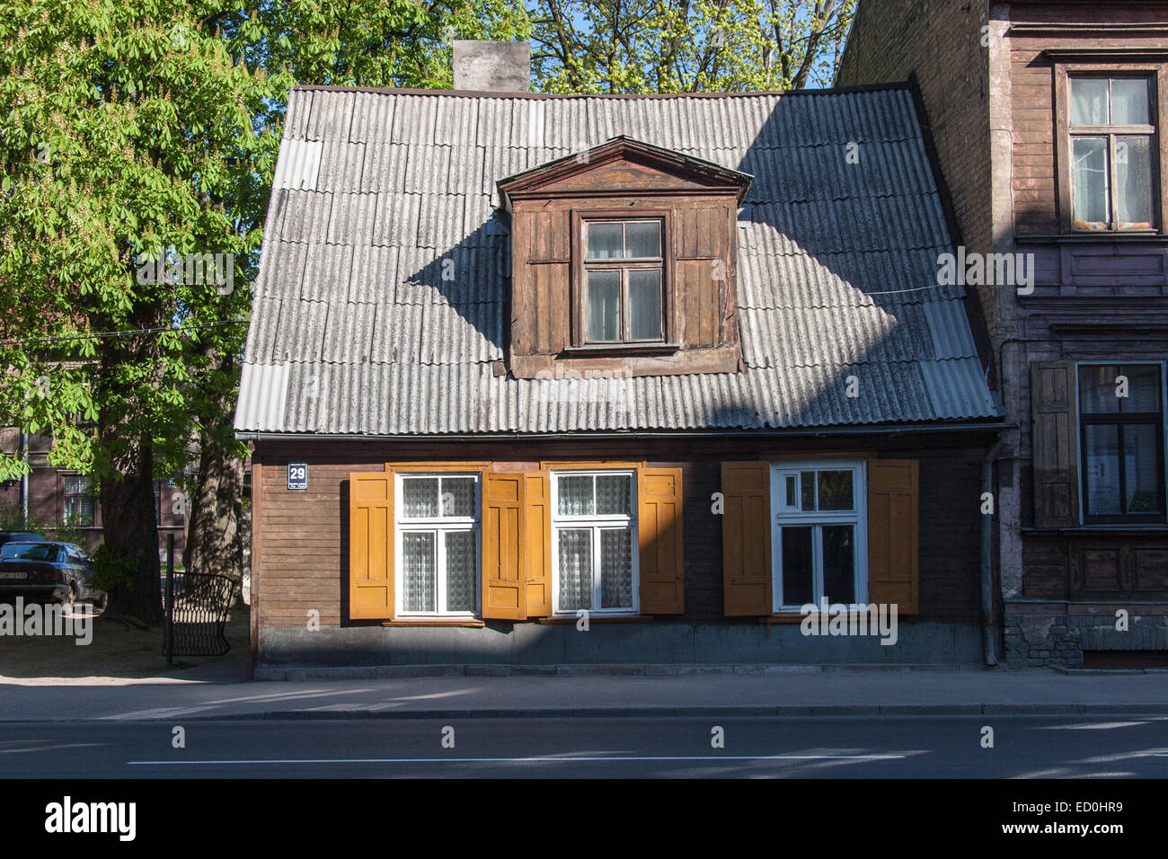 Wooden house in Kalnciema Quarter, Riga, Latvia Stock Photo - Alamy
