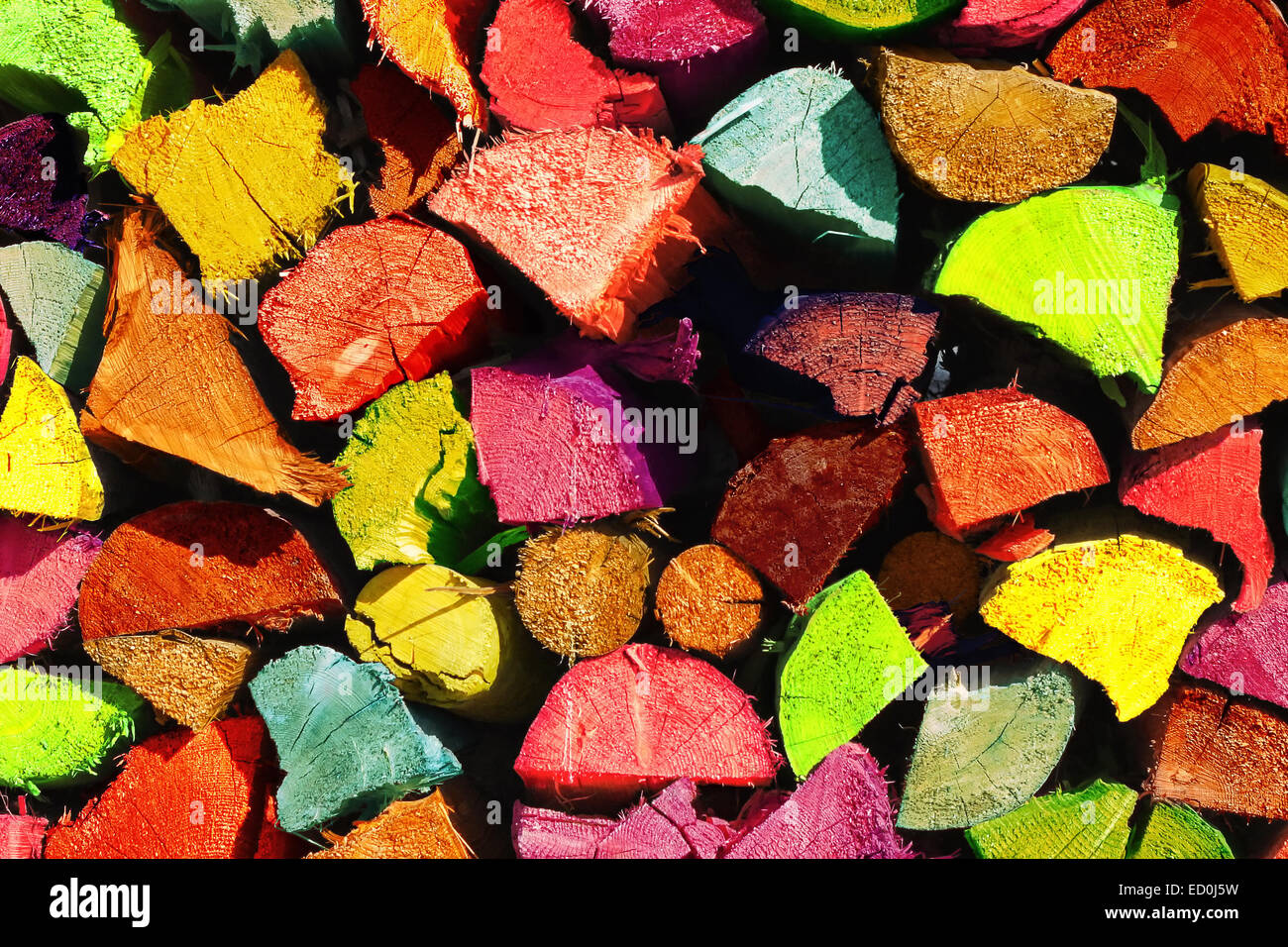 colorful stack of wood Stock Photo - Alamy