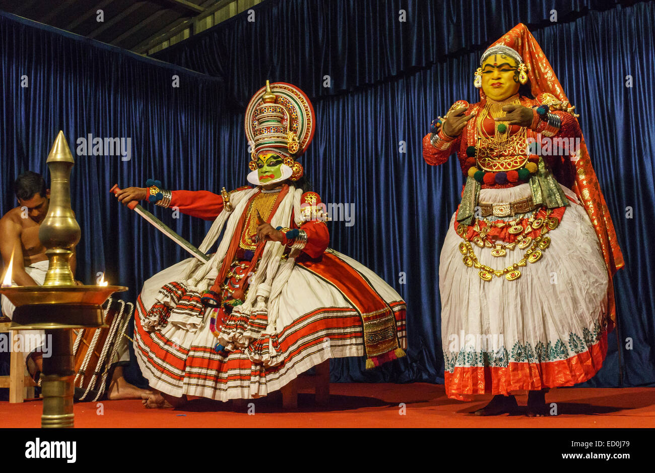 Kerala, India - Thekkady. Hindu Kathakali mime-dance performance Stock ...