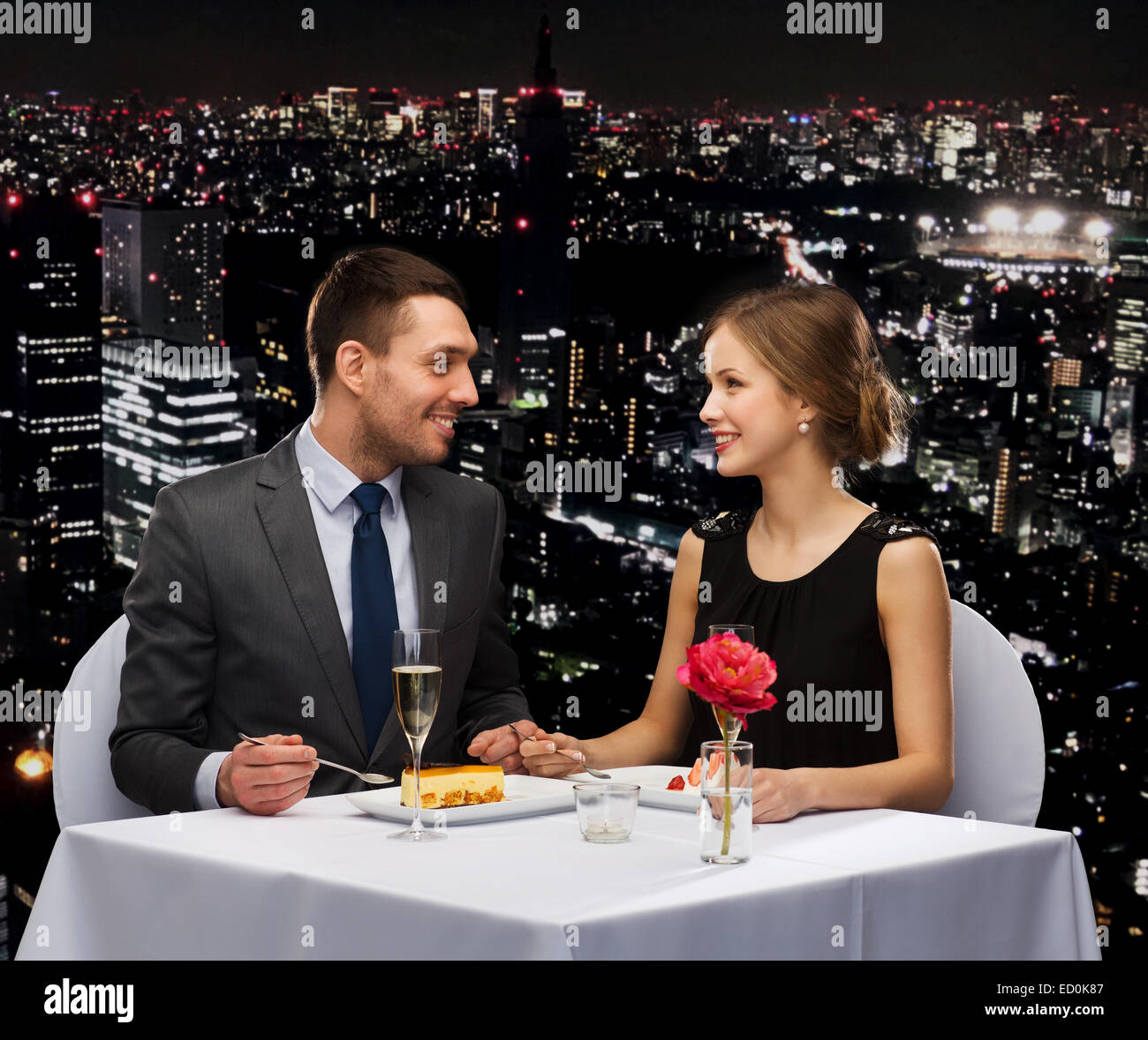 Date champagne couple food eating romance hi-res stock photography and ...