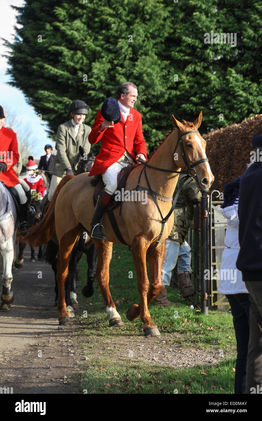 Oakham, Rutland, UK. 23rd Dec 2014. Mounted followers of the Cottesmore ...
