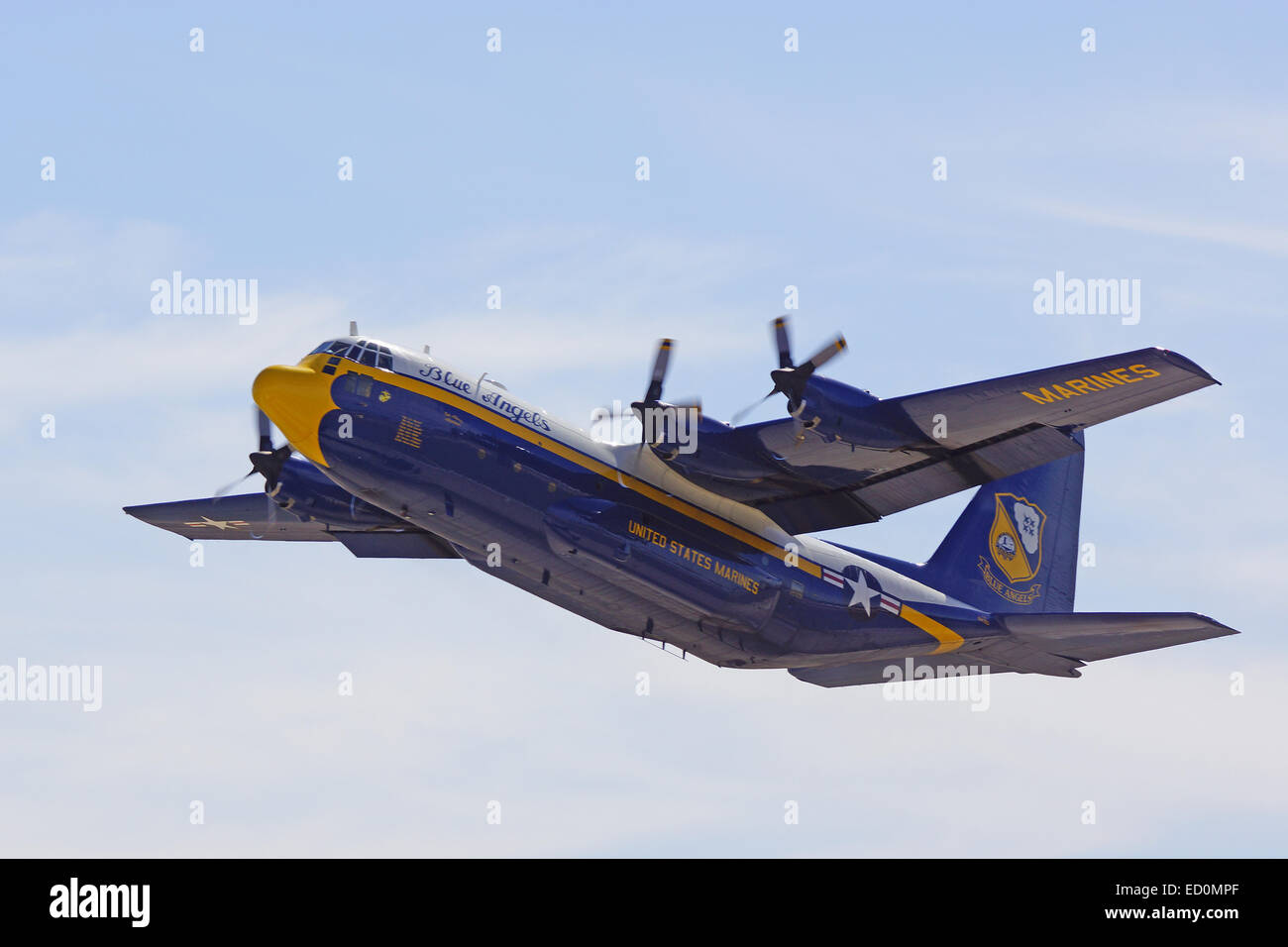 US Navy Blue Angels C-130 "Fat Albert" flying at 2014 Miramar ...
