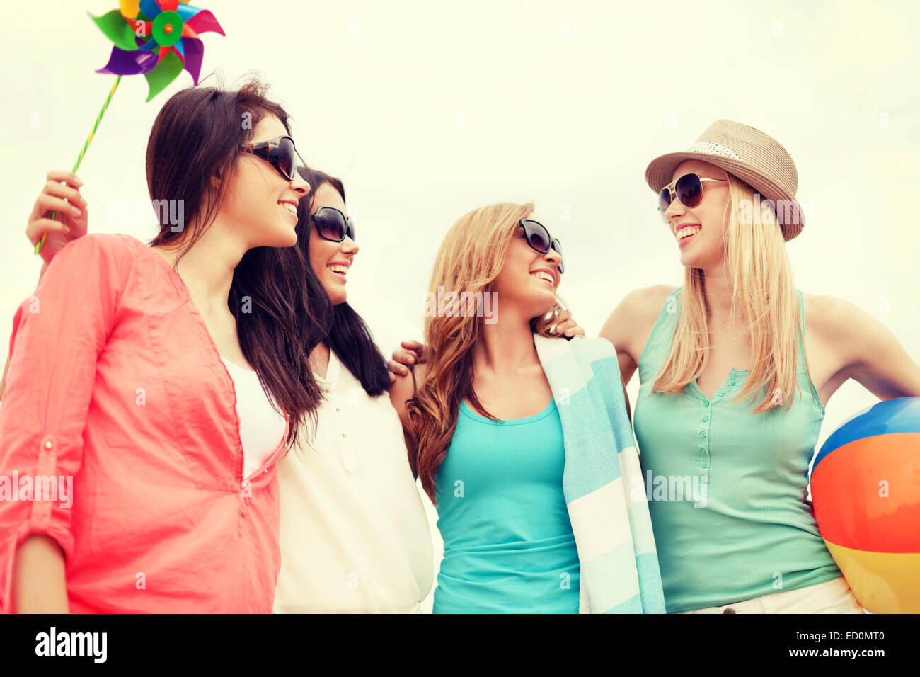 girls having fun on the beach Stock Photo - Alamy