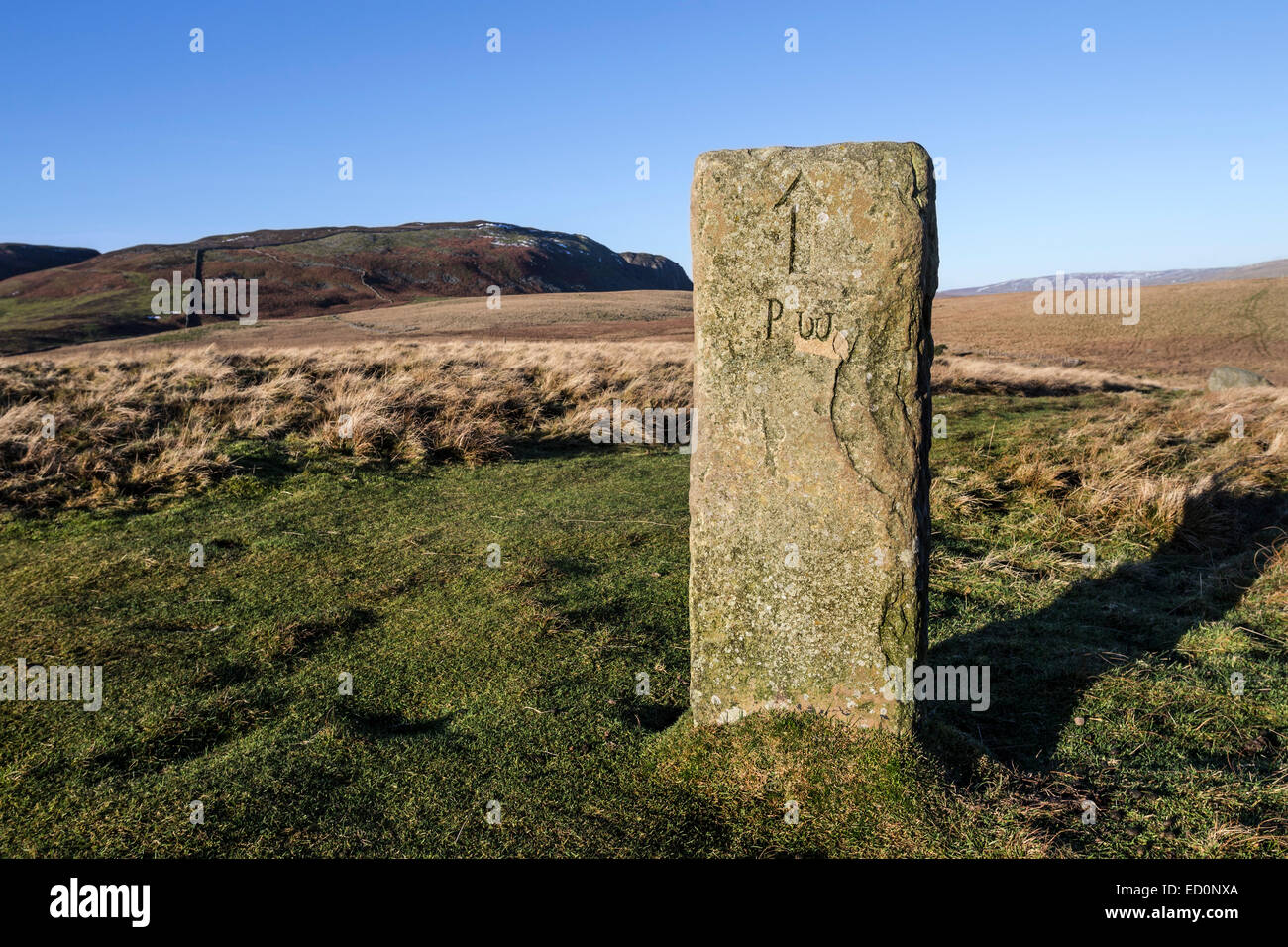 Pennine Way Footpath Marker on Bracken Rigg With Cronkley Fell Behind ...