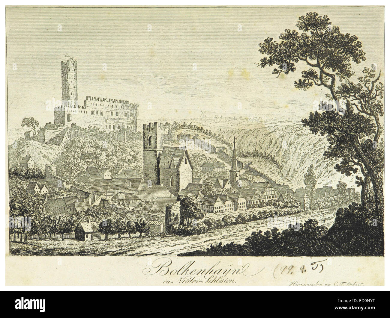 FISCHER, STUCKART(1819) Schlesien p060 - Bolkenhayn in Nieder-Schlesien ...