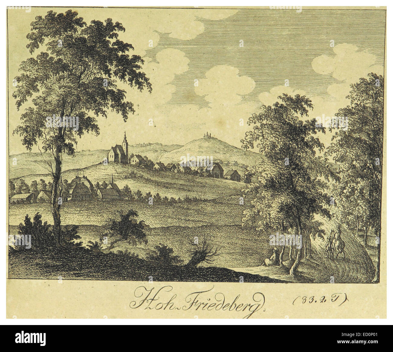 FISCHER, STUCKART(1819) Schlesien p070 - Hoh. Friedeberg Stock Photo ...