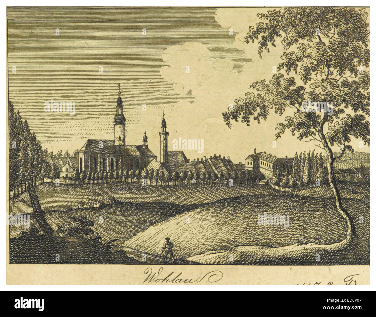 FISCHER, STUCKART(1819) Schlesien p082 - Wohlau Stock Photo - Alamy