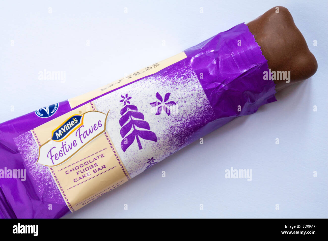 McVitie's Festive Faves chocolate fudge cake bar set on white ...